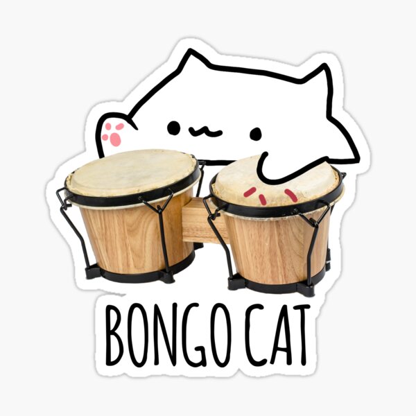 Pegatina «El juego de teclado Bongo Cat Meme» de fomodesigns | Redbubble