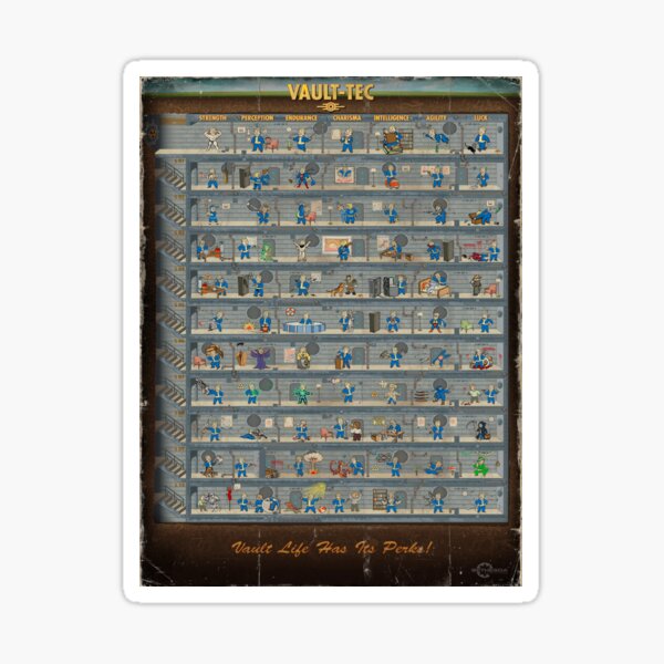 "Fallout 4 Perks" Sticker for Sale by STEEZII | Redbubble