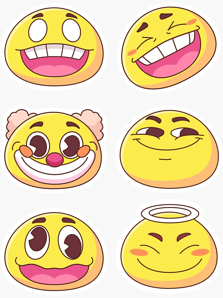 "Smiley with funny faces" Sticker for Sale by SweetKidsDesign | Redbubble