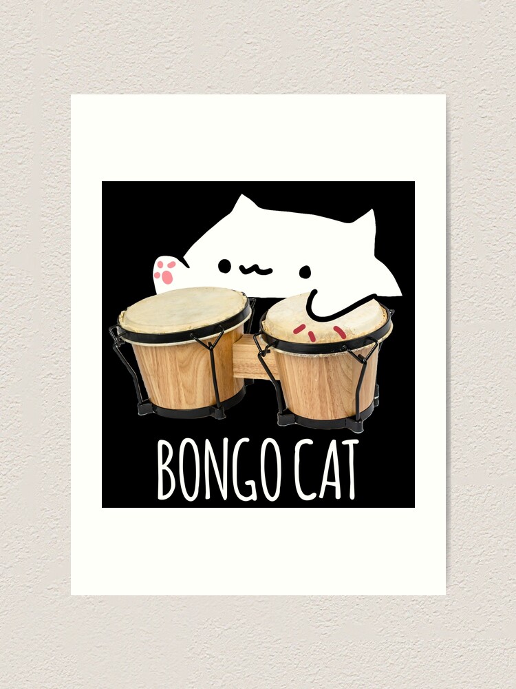 "Bongo Cat Meme Drums Keyboard Game " Art Print for Sale by fomodesigns ...