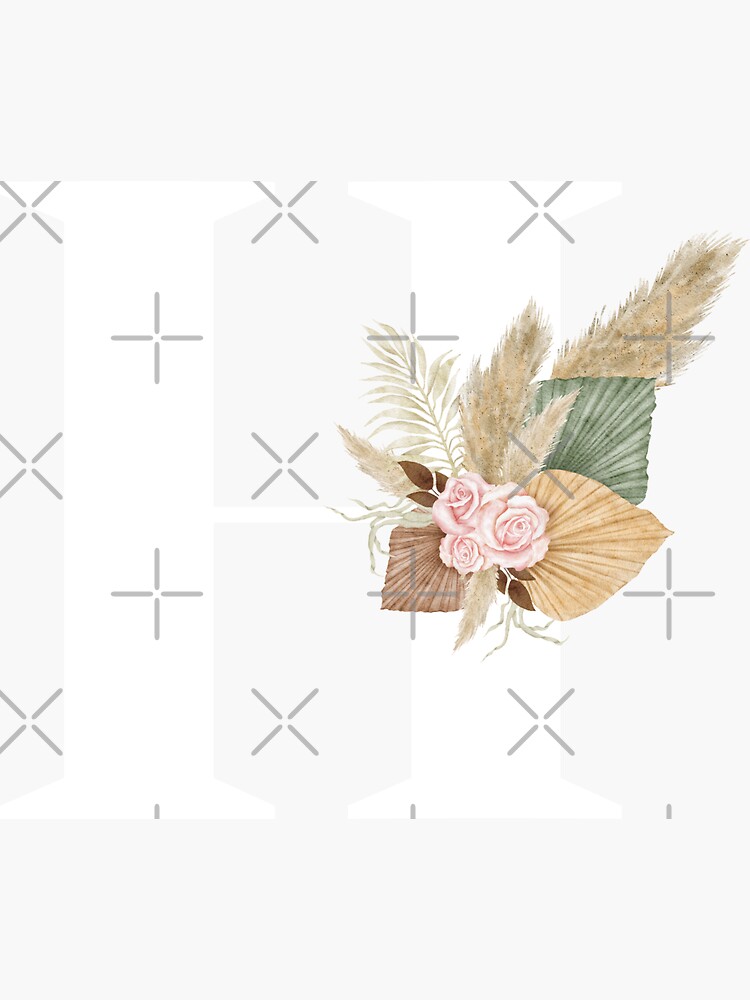 "letter h floral" Sticker for Sale by LU NA | Redbubble