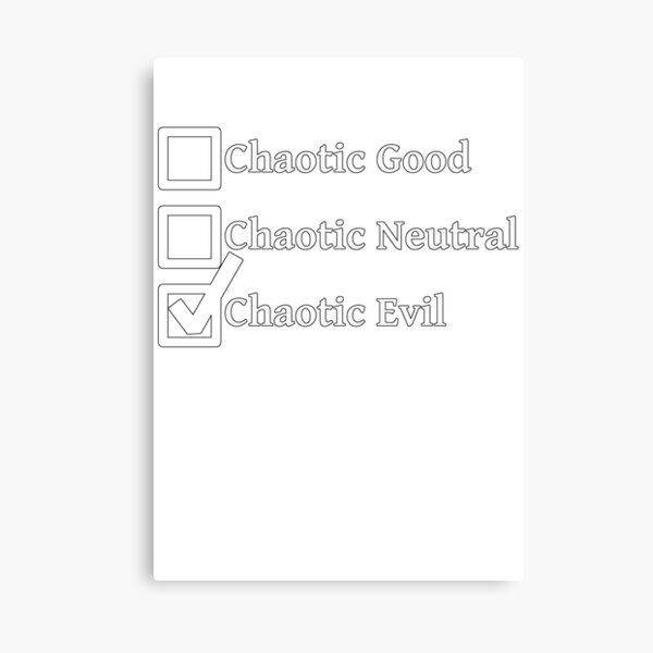 Lienzo «Chaotic Evil DND 5e Pathfinder RPG Alignment Juego de roles ...