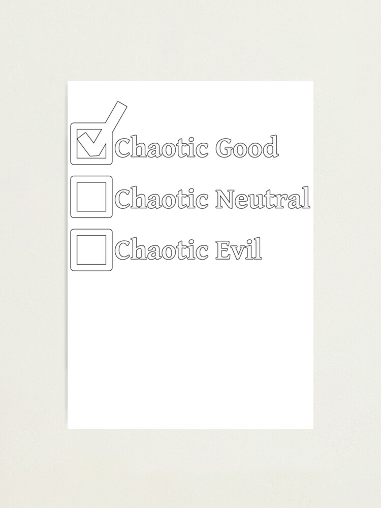 Lámina fotográfica «Chaotic Good DND 5e Pathfinder RPG Alignment Juego ...
