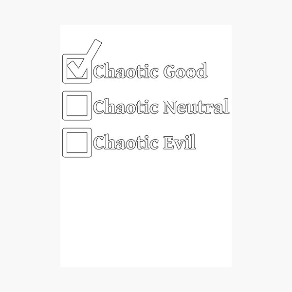 Lámina fotográfica «Chaotic Good DND 5e Pathfinder RPG Alignment Juego ...