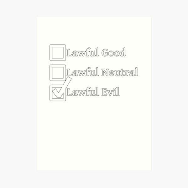 "Lawful Evil DND 5e Pathfinder RPG Alignment Role Playing Tabletop RNG ...