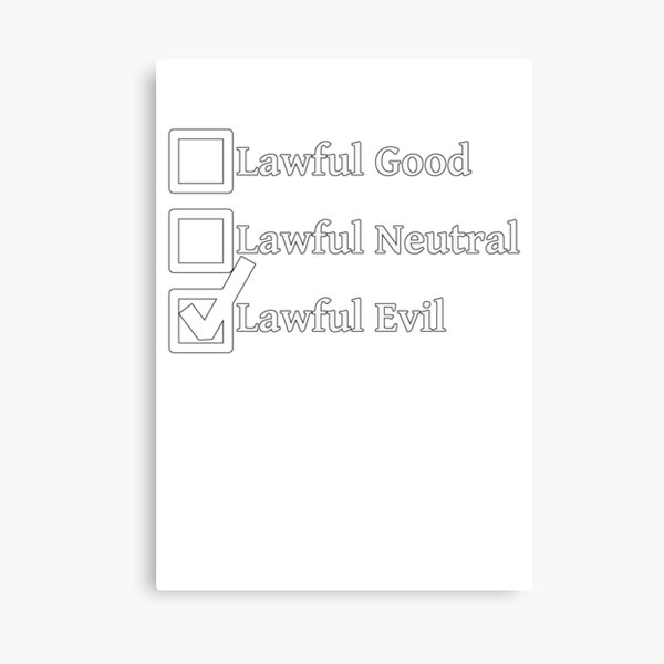 "Lawful Evil DND 5e Pathfinder RPG Alignment Role Playing Tabletop RNG ...