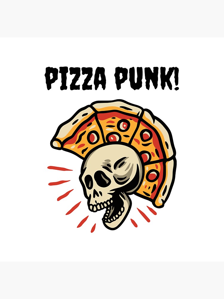 "Pizza Punk Retro" Sticker for Sale by Puddingmunchie | Redbubble