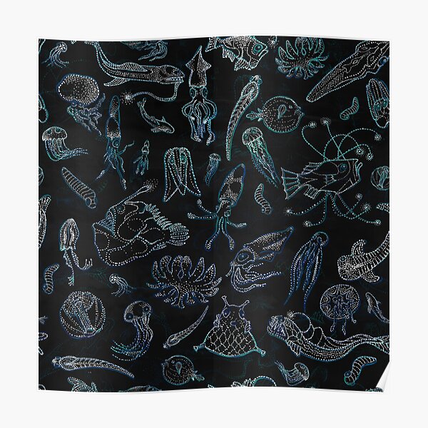 "Deep Sea Creatures" Poster for Sale by Soulape | Redbubble