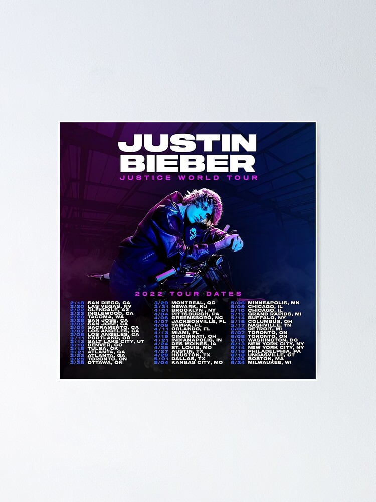"Justice World Tour 2022 Poster" Poster for Sale by verrasevannA ...