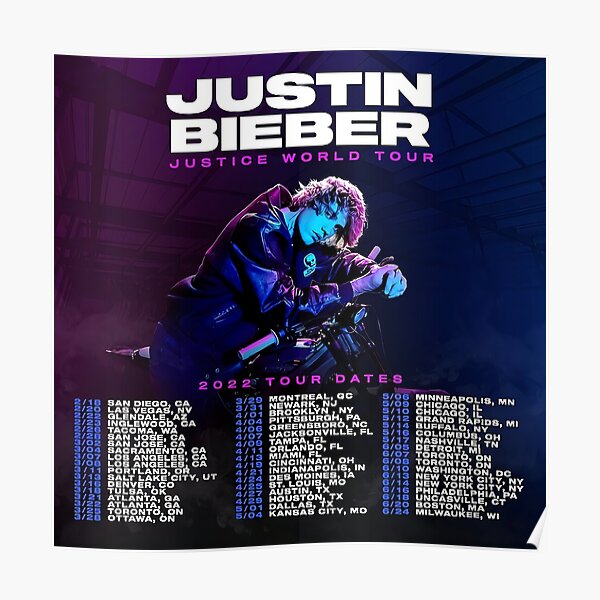 "Justice World Tour 2022 Poster" Poster for Sale by verrasevannA ...