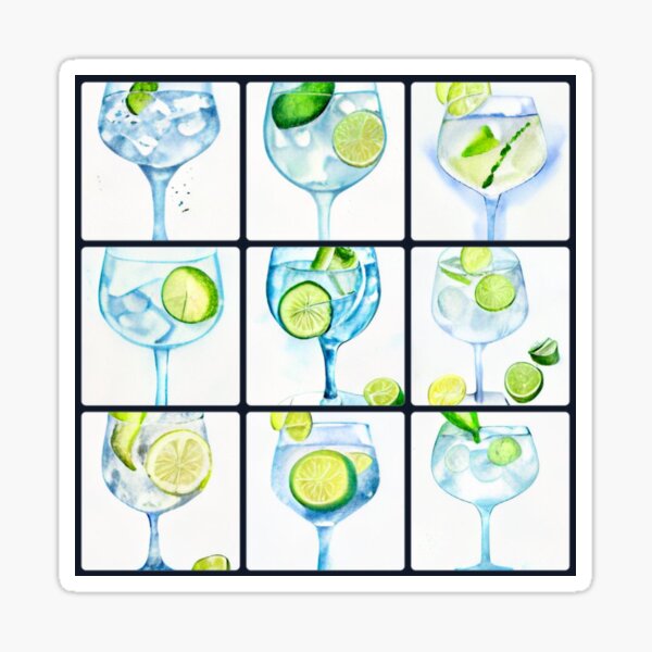 "Gin and Tonic Pack" Sticker for Sale by CinderPress | Redbubble