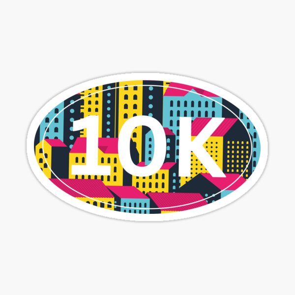 "Neon City, 10K - White" Sticker for Sale by LatterDaze | Redbubble