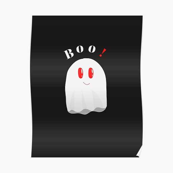 "Fantôme cute Boo! Face" Poster for Sale by LatifaSebila | Redbubble