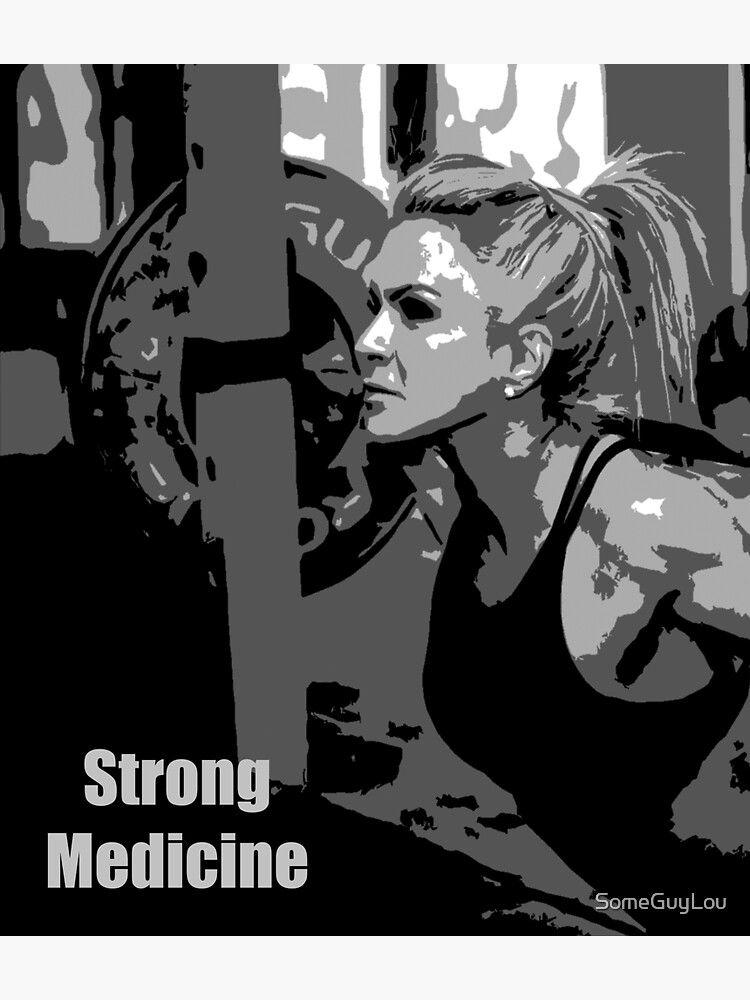 "Female Weightlifter on Smith Machine: "Strong Medicine"" Sticker for ...