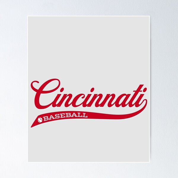 "Retro Vintage Script Cincinnati Baseball " Poster for Sale by ...