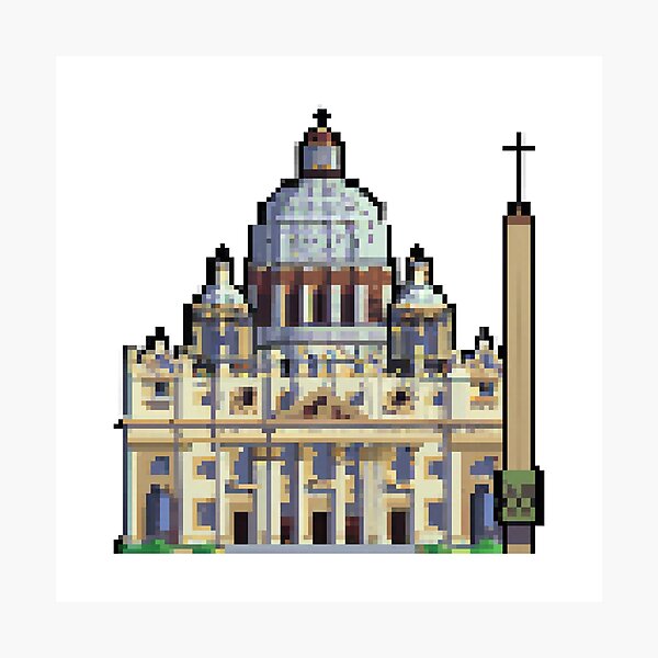 Lámina fotográfica «Basílica de San Pedro (Ciudad del Vaticano) - Pixel Art» de CatholicRobot ...