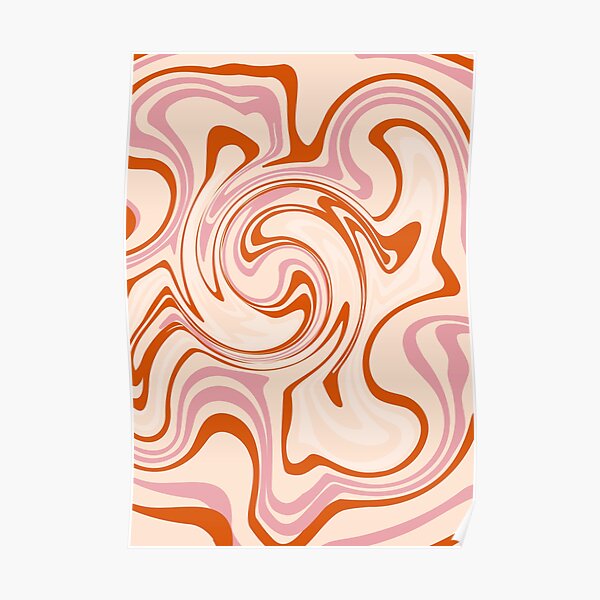 "Retro Liquid Swirl Abstract Pattern. Hippie trippy swirl 70s." Poster ...