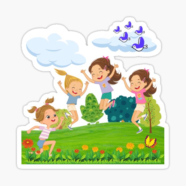 "Happy kids with this printable design" Sticker for Sale by cArtbitten ...