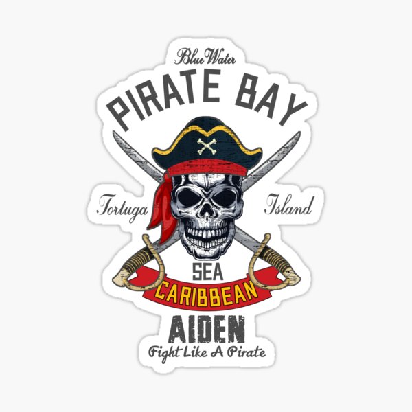 " Name of aiden with pirate skull" Sticker for Sale by Ahmedkorany ...