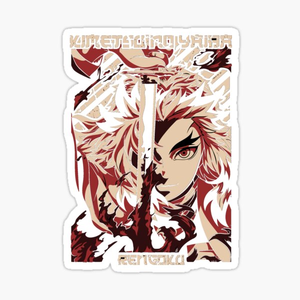 "rengoku kiojuro demon slayer" Sticker for Sale by youranimeworld ...