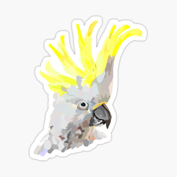 "Sulphur crested cockatoo- yellow background Geometric Art Low Poly ...