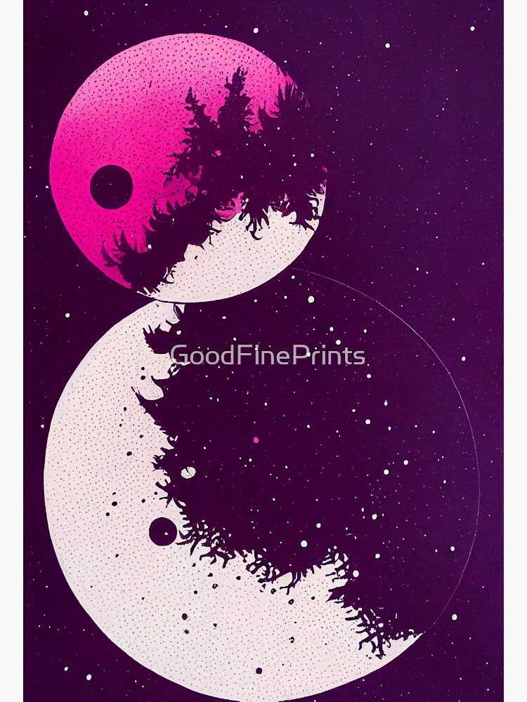 "Twin Crescent" Sticker for Sale by GoodFinePrints | Redbubble
