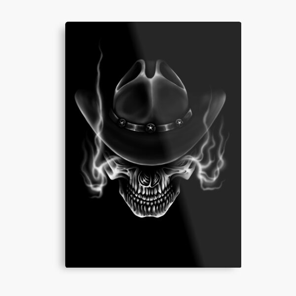 "Vintage skull cowboy skeleton " Metal Print for Sale by Mansn | Redbubble