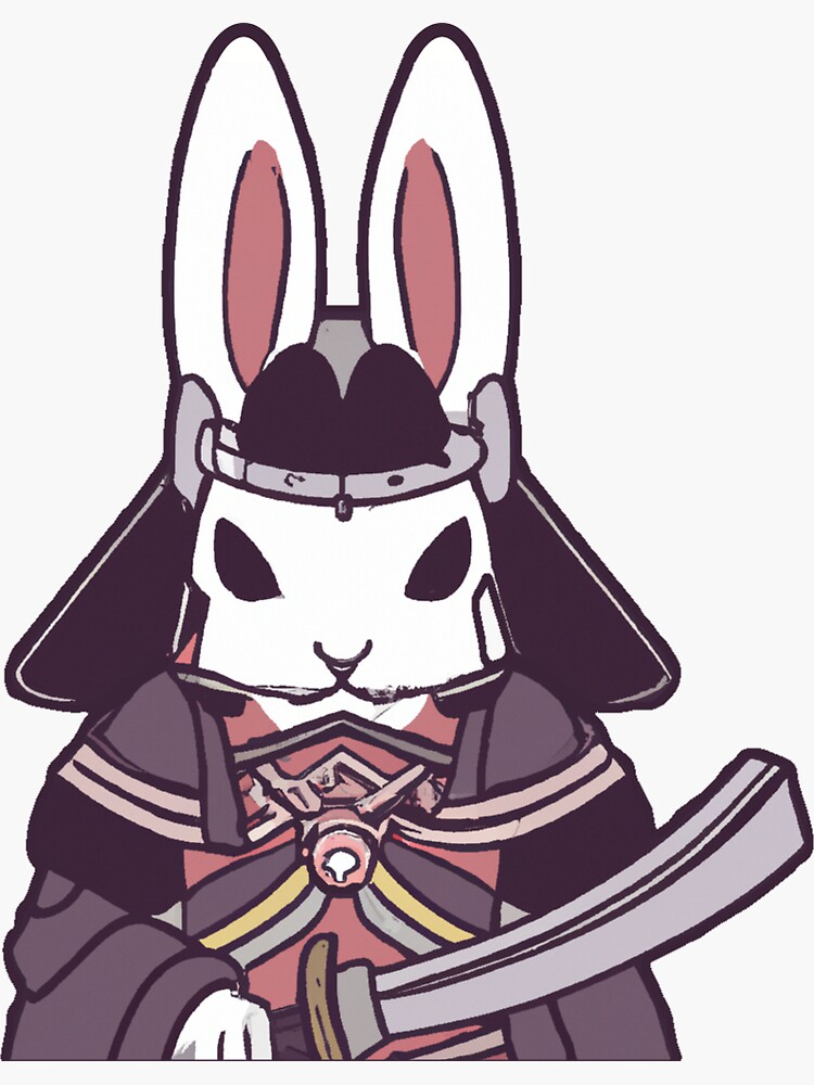 "Ronin rabbit with sword and armor" Sticker for Sale by Inalternativ | Redbubble