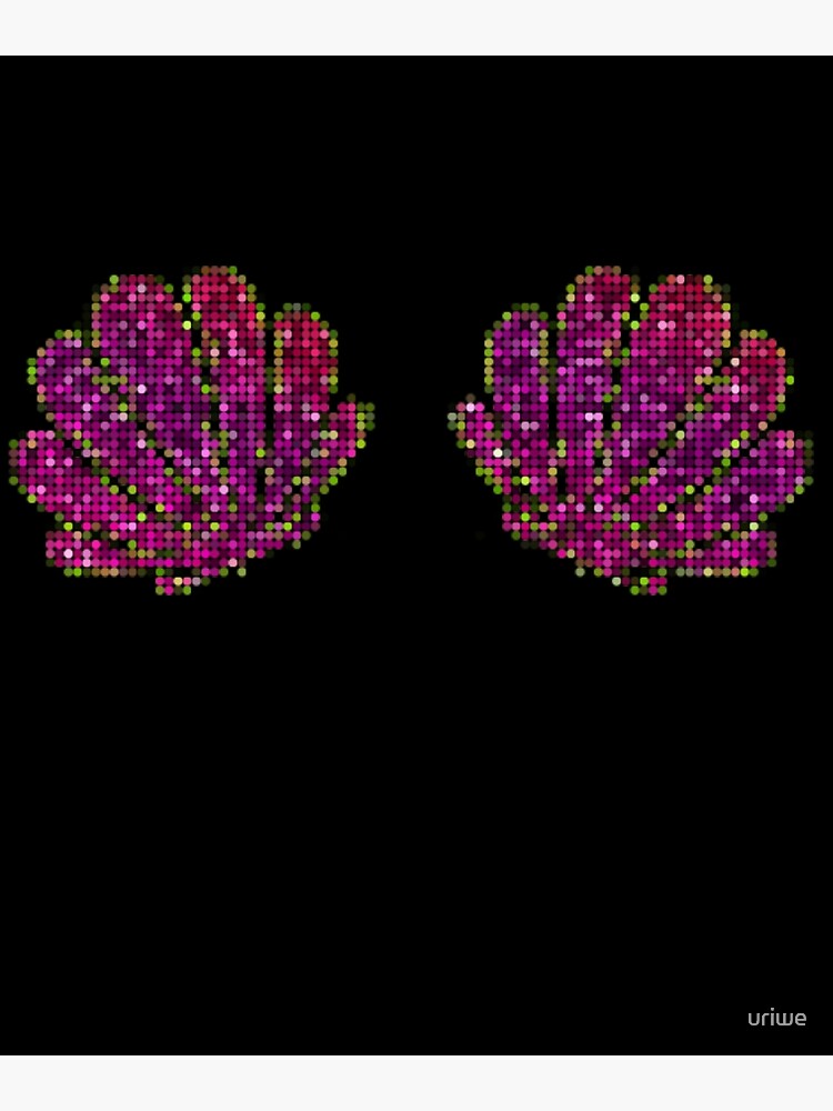 "Mermaid Sea Shell Bra dot pixel version" Poster for Sale by uriwe ...