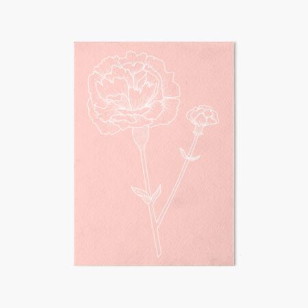 Lámina rígida «Dibujo de línea fina blanca de clavel» de ...