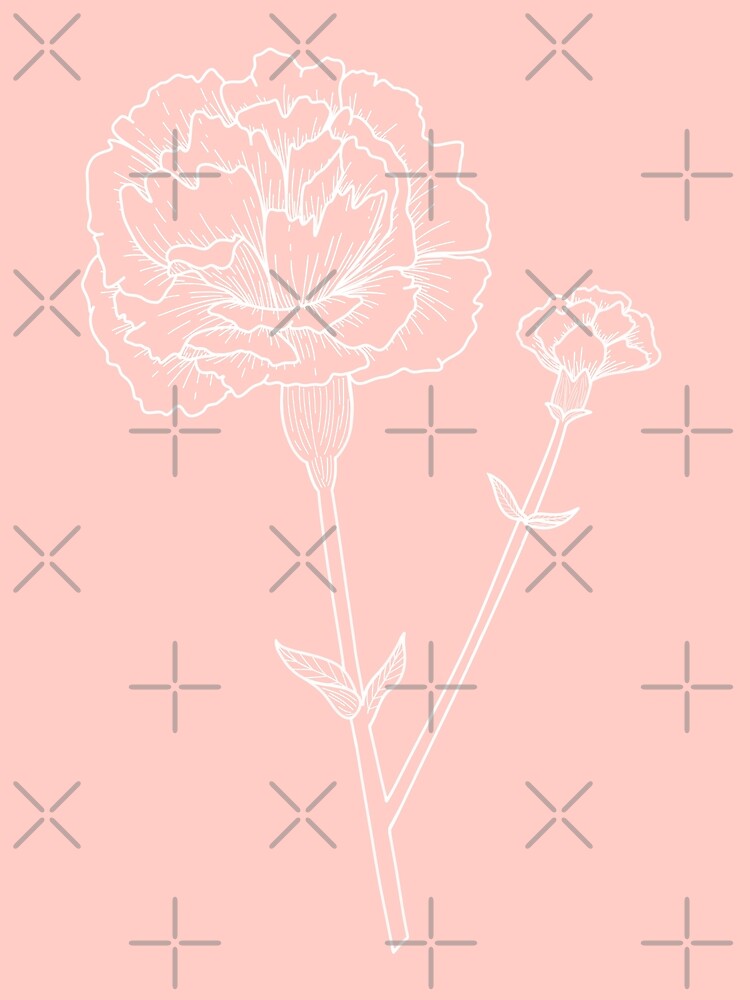 Lámina fotográfica «Dibujo de línea fina blanca de clavel» de ...