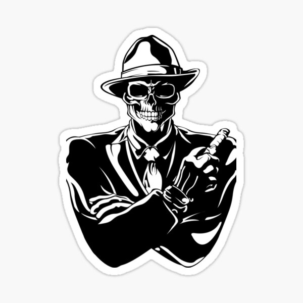 "mafia skeleton" Sticker by URBANSPORT | Redbubble