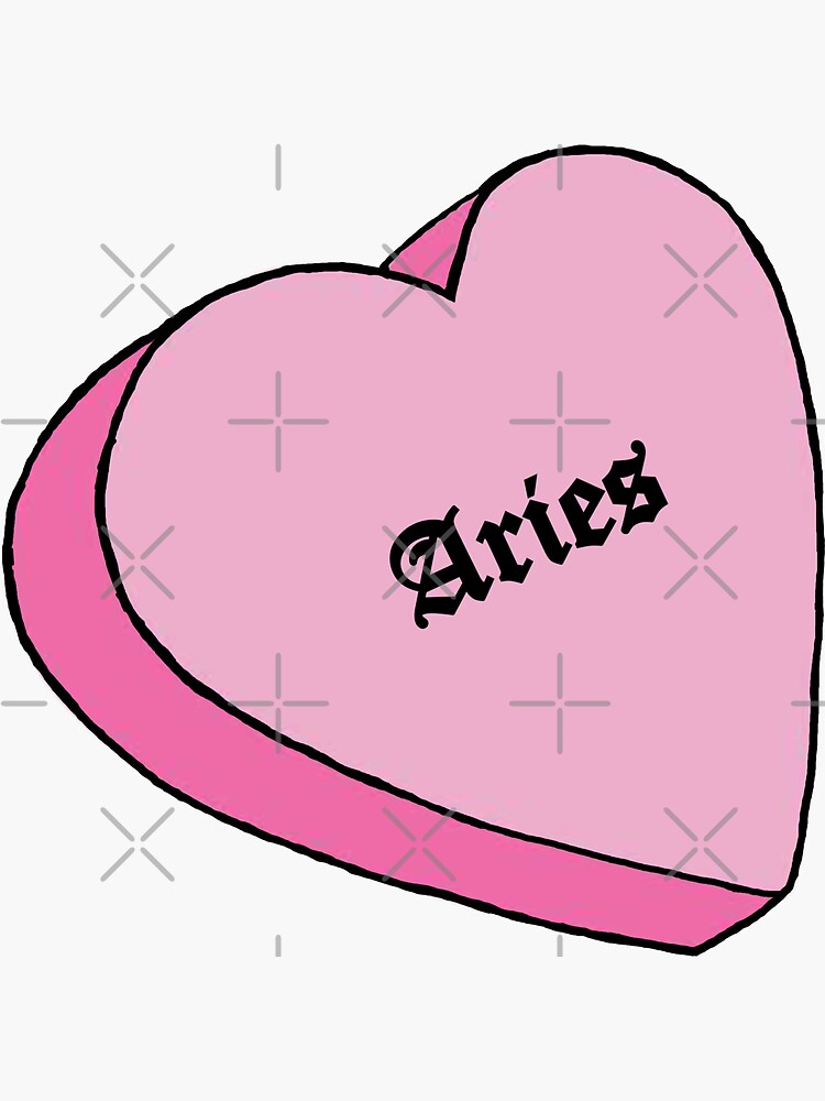 "Pink Aries Candy Heart" Sticker for Sale by das065 | Redbubble