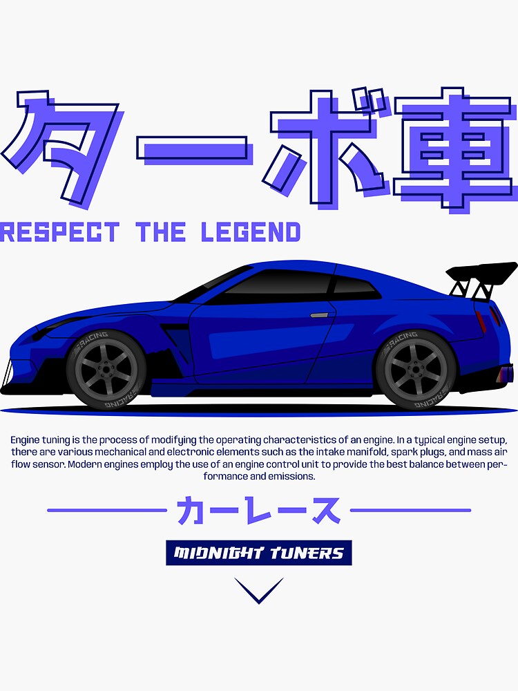 "Blue JDM GTR R35 Legend" Sticker for Sale by RacingSize | Redbubble