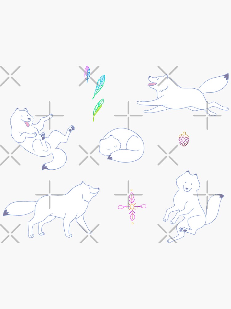 "Arctic Fox Stickers" Sticker for Sale by LumiLemon | Redbubble