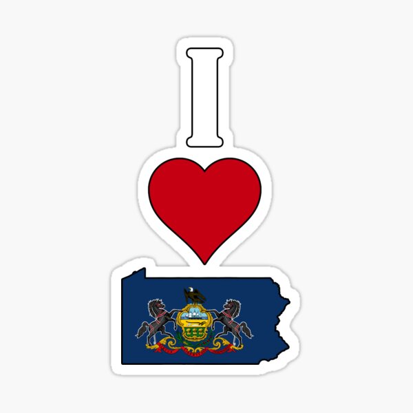 "I Love Pennsylvania Vertical I Heart Pennsylvania State Flag Map ...
