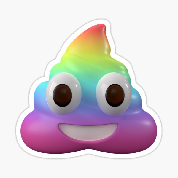"3D Rainbow Poop Emoji" Sticker for Sale by AbundanceGuy | Redbubble