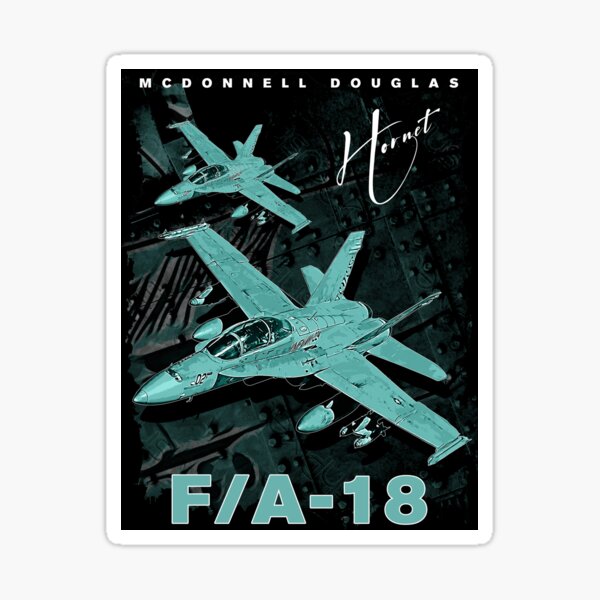 "F18 Hornet Us Air Force Fighterjet" Sticker for Sale by Aerolovers ...