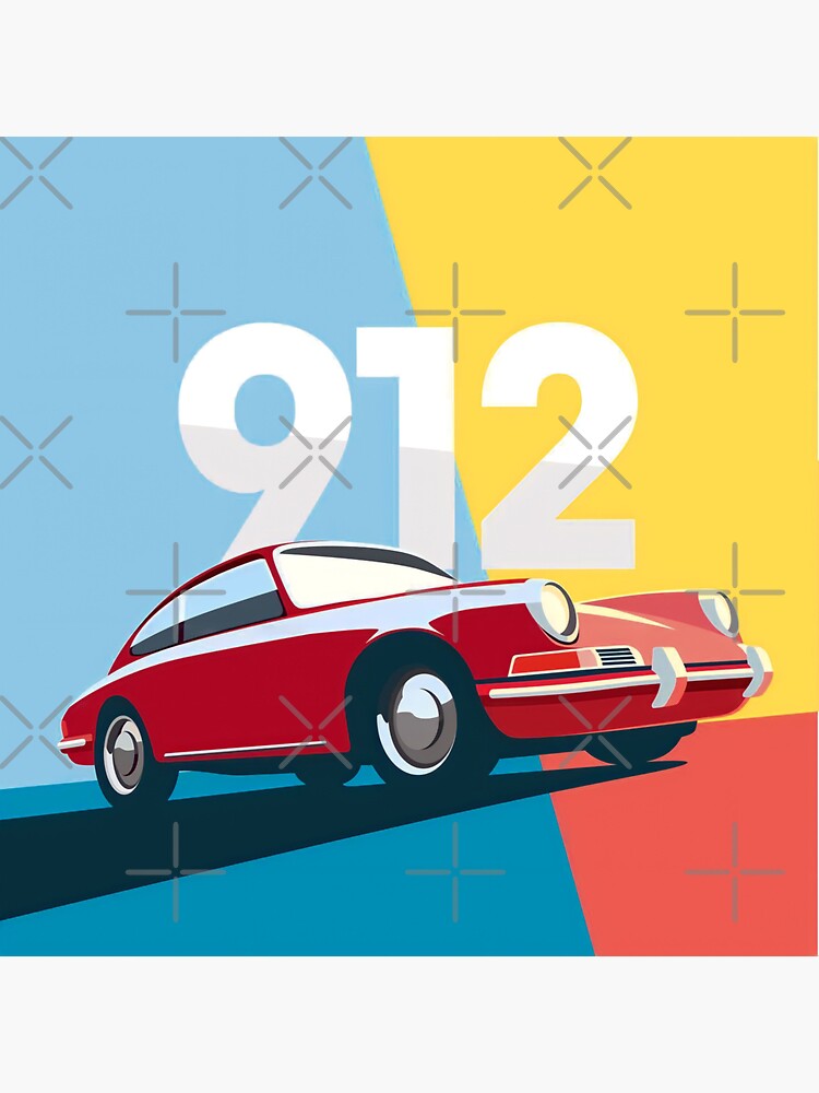 Pegatina «1969 P912 Coupé Arte Ilustración gráfica» de Master-bg ...