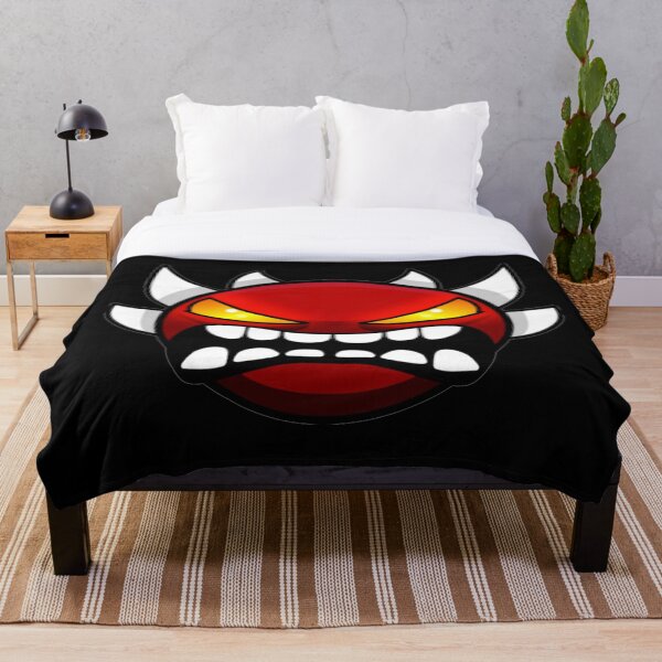 "angry geometry dash" Throw Blanket for Sale by mylenerass | Redbubble