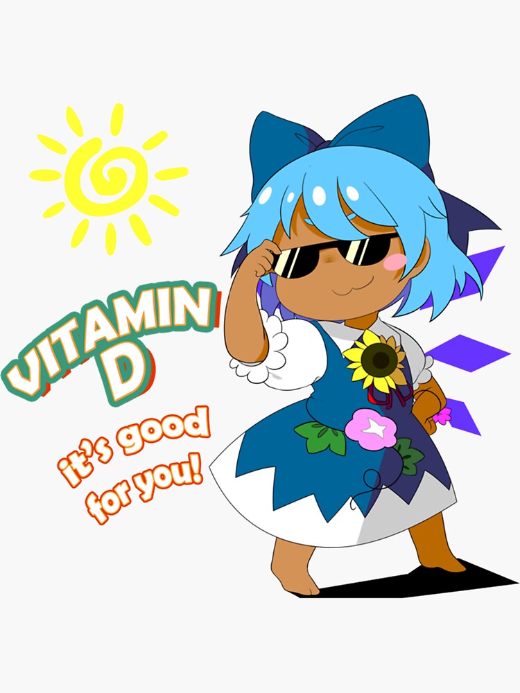 "Vitamin D Tanned Cirno " Sticker for Sale by NEETPRINTSTORES | Redbubble