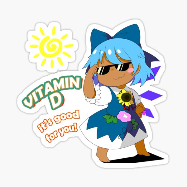 "Vitamin D Tanned Cirno " Sticker for Sale by NEETPRINTSTORES | Redbubble