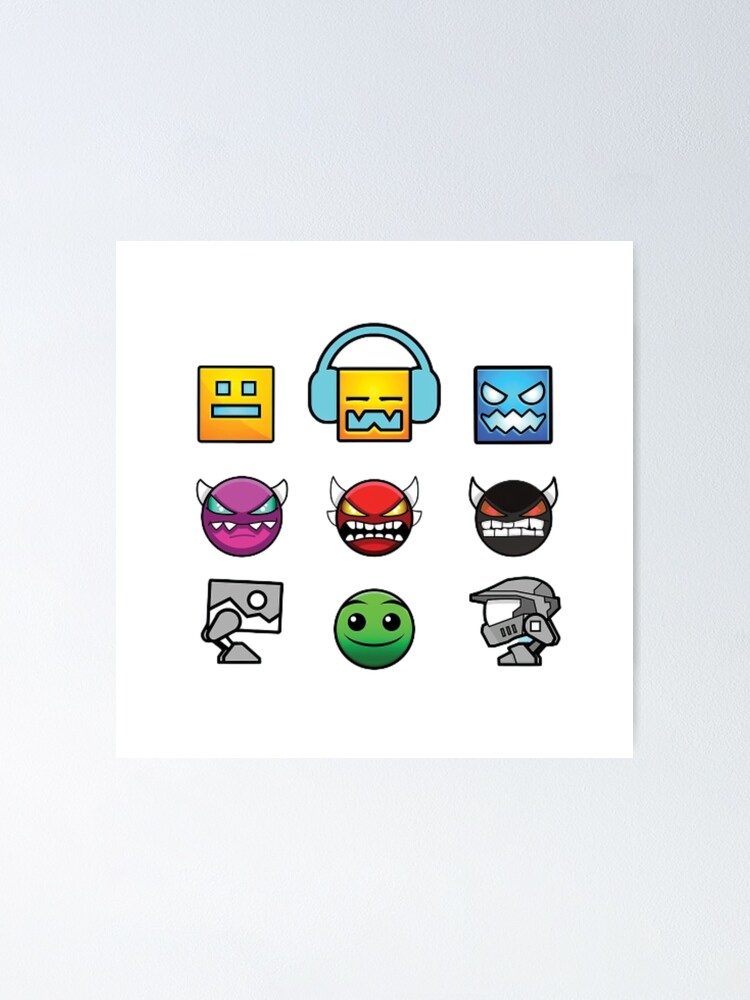 Geometry Dash Poster For Sale By Mylenerass Redbubble 