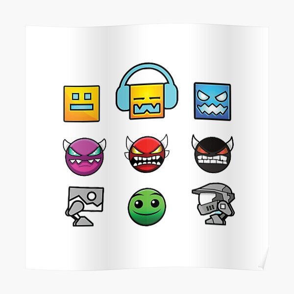 "Geometry Dash" Poster for Sale by mylenerass | Redbubble