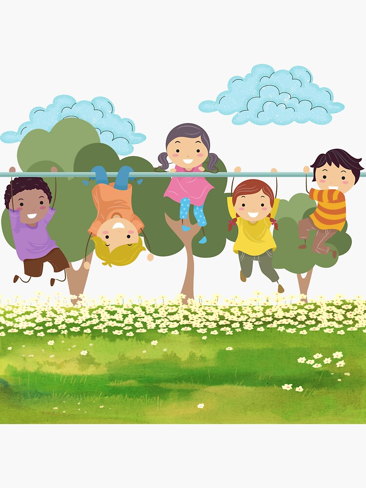 "Kids playing Monkey bars printable design" Sticker for Sale by ...