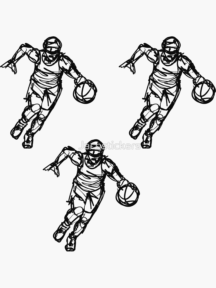 "Basketball gesture sketch playing game basket player" Sticker for Sale ...