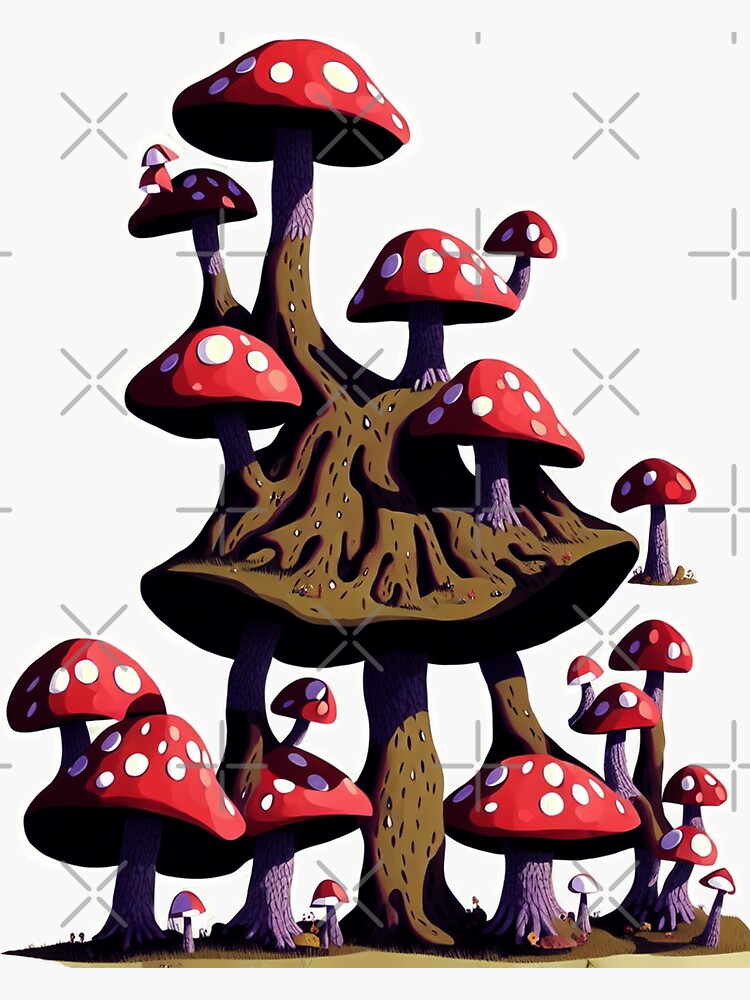 "Toadstools growing on another mushrooms I" Sticker for Sale by ...