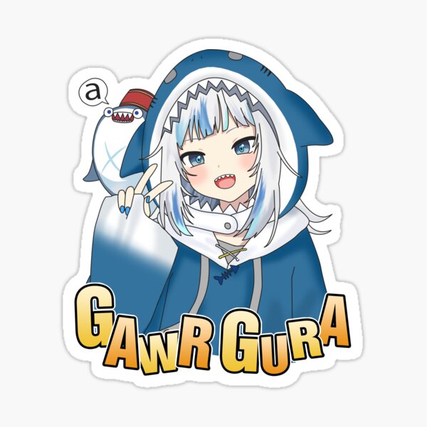 "Gawr Gura Hololive Virtual Youtuber" Sticker for Sale by hazelsolomon ...