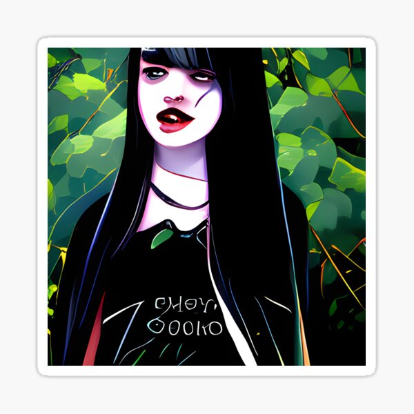 "Awkward Goth Girl Aria Poetry Tee" Sticker for Sale by m00sArt | Redbubble