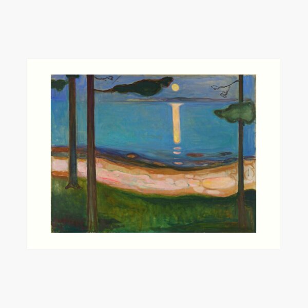 "Edvard Munch - Moonlight (1896) ,artwork by Edvard Munch" Art Print ...